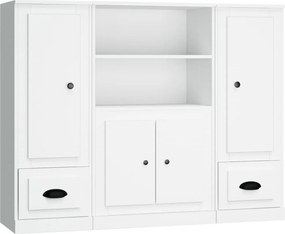 Příborníky 3 ks bílé kompozitní dřevo 3185311