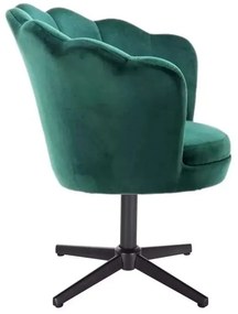 LuxuryForm DESIGN Otočné křeslo FREY VELUR na černém kříži - zelené