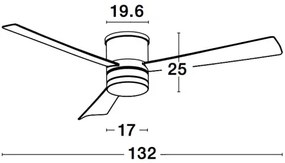 Stropní ventilátor Silky 13.2 nikl s dálkovým ovládáním