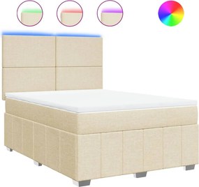 Box spring postel s matrací krémová 140x200 cm textil 3293989