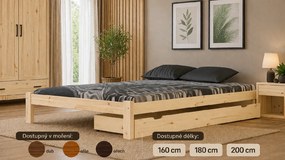 Šuplík pod postel z masivu borovice Barva: dub, Délka: 200 cm