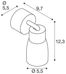 SLV 1008293 Puri 2.0 Dome, černozlaté nástěnné/stropní svítidlo 1xGU10 s kulatou základnou, výška 14,8cm
