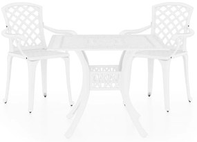 vidaXL 3dílný bistro set litý hliník bílý