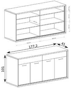 Ložnice Mediolan - sestava A - natural hikora