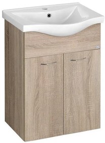 Aqualine KERAMIA FRESH umyvadlová skříňka 51,1x74x34cm, dub platin 50058