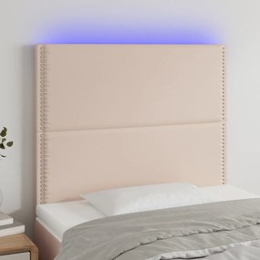 Čelo postele s LED cappuccino 90x5x118/128 cm umělá kůže