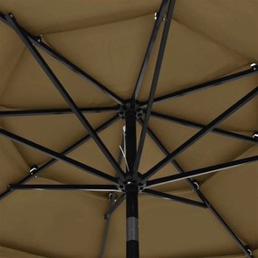 vidaXL 3stupňový slunečník s hliníkovou tyčí 3 m [313873] Barva: Černá