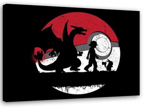Gario Obraz na plátně Hra a anime Pokémon Charizard Ash Pikachu - Dr.Monekers Rozměry: 60 x 40 cm