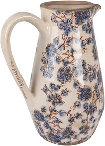 Dekorativní keramický džbán s modrými květy Blusia M - 20*14*25 cm