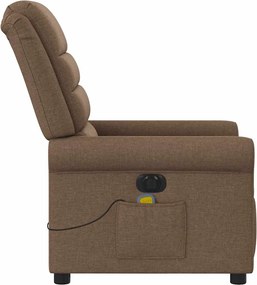 Elektrické masážní polohovací křeslo hnědé textil 3303308