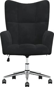Relaxační křeslo černé samet 328167