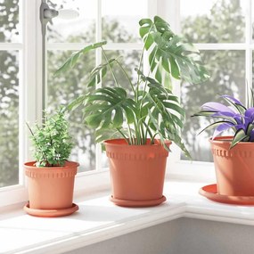 Květináče 6 ks Cihlově červená Plast 3403257