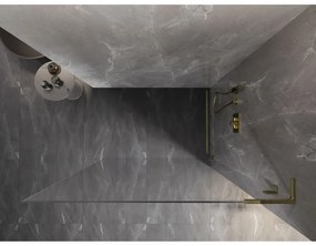 Mexen, Mexen Lunar L sprchová stěna pravá 60 x 200 cm, průhledná 8 mm, zlatá - 830L-060-000-50-00-P