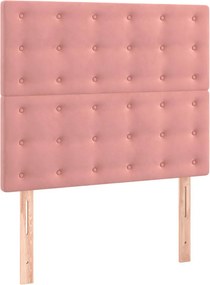 Box spring postel s matrací růžová 90x190 cm samet 3132896