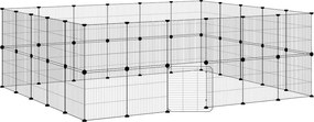 44panelová ohrádka pro zvířata s dvířky černá 210 x 175 x 70 cm ocel 3114046