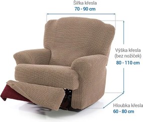 Super strečové potahy NIAGARA oříšková relaxační křeslo ( š. 70 - 90 cm)