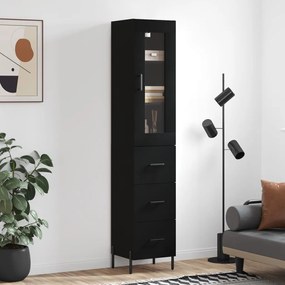 vidaXL Skříň highboard 34,5 x 34 x 180 cm kompozitní dřevo [3199245] Barva: Černá