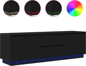 TV skříňka s LED osvětlením černý dub 160,5x41x50 cm 3328427