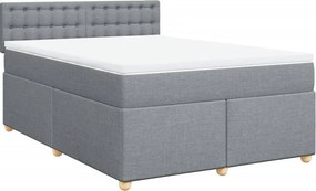 Box spring postel s matrací světle šedá 140 x 190 cm textil 3288989