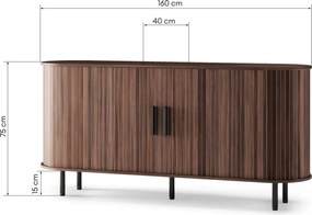 Komoda Gliss 160 cm ořech tmavý