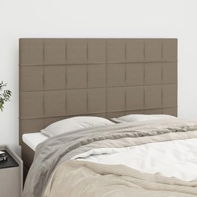 Čelo postele béžové 144x5x118/128 cm látkové 3116334
