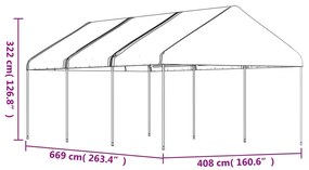 Altán se střechou bílý 6,69 x 4,08 x 3,22 m polyethylen,  3155511