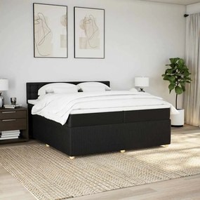 Box spring postel s matrací černá 200x200 cm textil 3289879