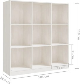 vidaXL Knihovna / dělicí stěna 104x33,5x110 cm masivní borovice [809973] Barva: Černá