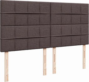 Box spring postel s matrací tmavě hnědá 200x200 cm textil 3292898