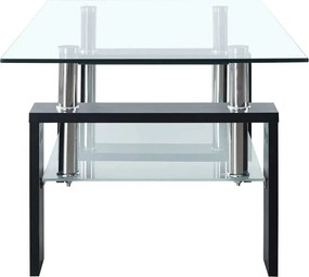 vidaXL Konferenční stolek a průhledný 95x55x40 cm tvrzené sklo [330303] Barva: Šedá
