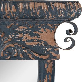 Modro-hnědé antik dřevěné nástěnné zrcadlo Mirael - 45*4*131 cm