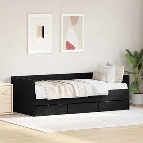 Daybed se zásuvkou Černý dub 90 x 200 cm Kompozitní dřevo 3333995