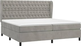 Box spring postel s matrací světle šedá 200x200 cm samet 3129411