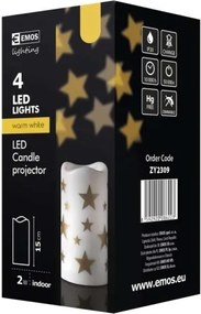 LED vánoční projektor EMOS DCPW03 ZY2309 hvězdičky vnitřní použití 3xAAA nebo USB