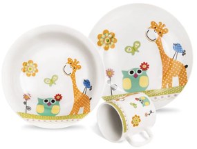 3dílný dětský porcelánový jídelní set Orion Giraffe