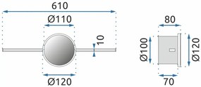 Koupelnové svítidlo s LED Round Chrom 60CM APP846-1W