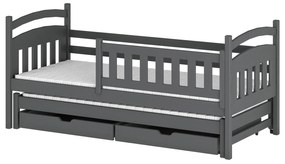 Dětská postel 90 cm GLYNDA (s roštem a úl. prostorem) (grafit). 1013082