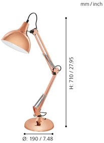 Eglo 94704 - Stolní lampa BORGILLIO 1xE27/40W/230V