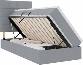 Postel s úložným prostorem a matrací Světle šedá 100 x 200 cm 3371760