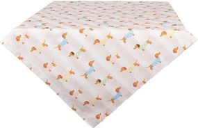 Béžový bavlněný ubrus s jezevčíky Puppy Pullover - 100*100 cm