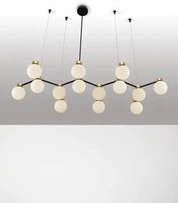 Satina zlato-černo-bílý designový lustr Ovalino 157