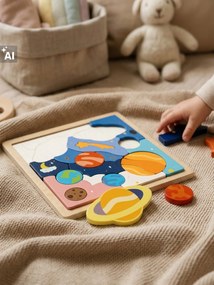 Sinsay - Puzzle s motivem sluneční soustavy - vícebarevná