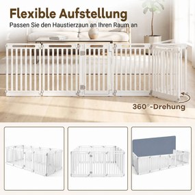 Costway Skládací ohradník pro psy z HDPE s 12 panely a uzamykatelnými dvířky