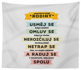 Sablio Deka Pravidla naší rodiny: 150x120 cm