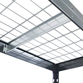 Kovový regál RIVET PRO 252x150x60 ocelová mřížka 5 úrovní antracitová šedá
