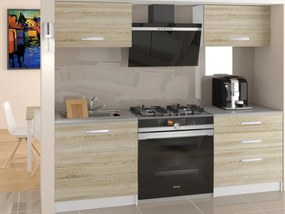 Kuchyňská linka Belini 120 cm dub sonoma s pracovní deskou Vulcano2  TOR VULCANO2/3/WT/DS/0/B1