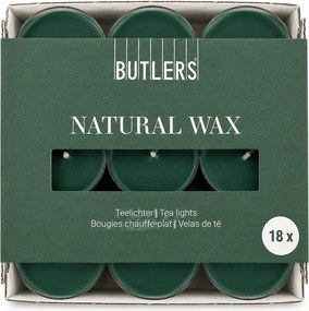 NATURAL WAX Čajové svíčky 18 ks - tm. zelená