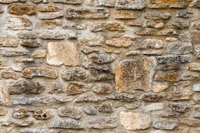 DIMEX | Samolepicí vliesová fototapeta na zeď Rustikální kamenná zeď MA-5-2365 | 375 x 250 cm | bílá, hnědá