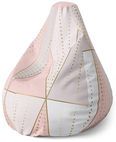 Sablio Sedací vak Pear Růžovošedé jehlany - 70 x 70 x 95 cm