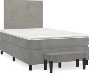 Box spring postel s matrací světle šedá 120 x 200 cm samet 3137713